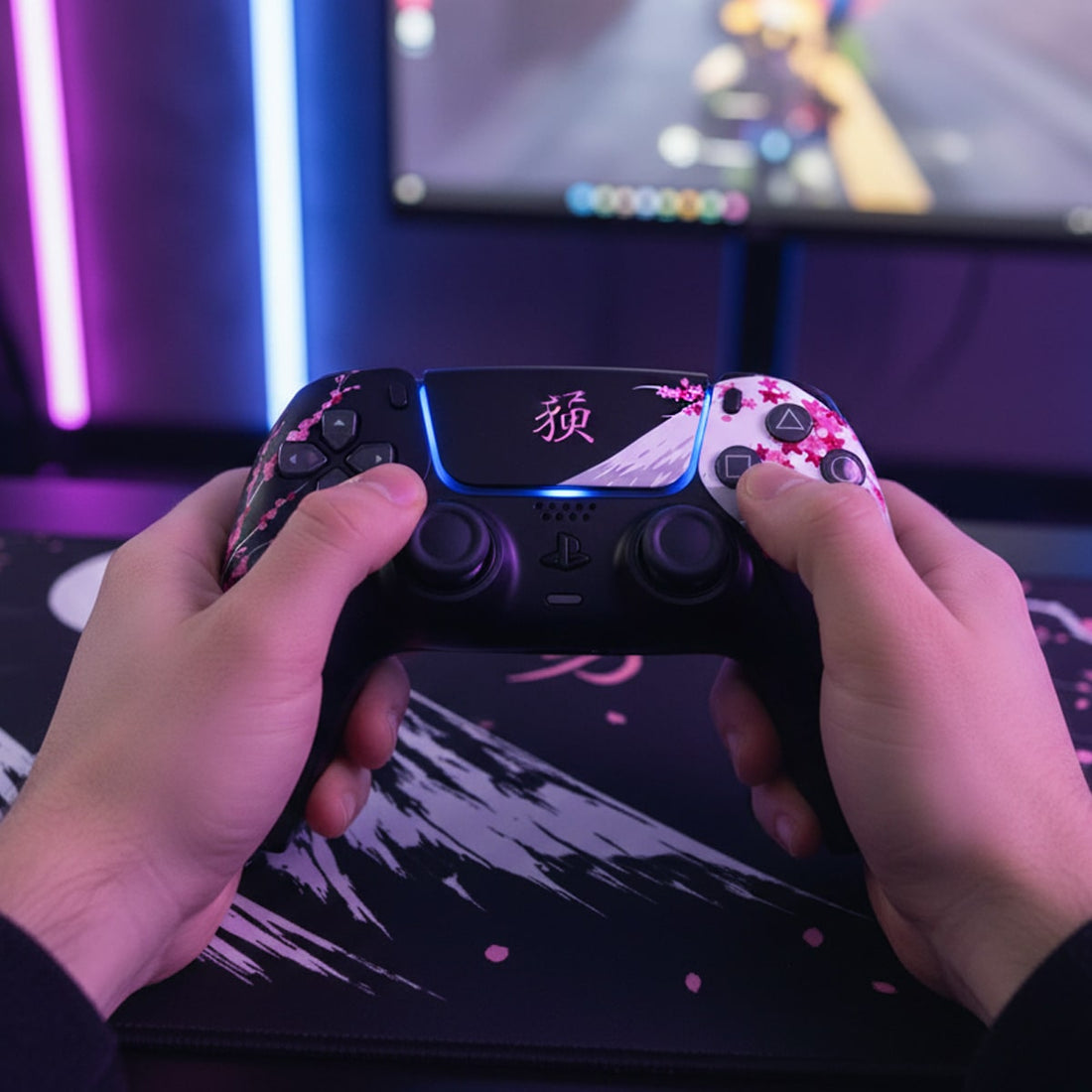 PS5 LUX Sakura Black Custom Controller